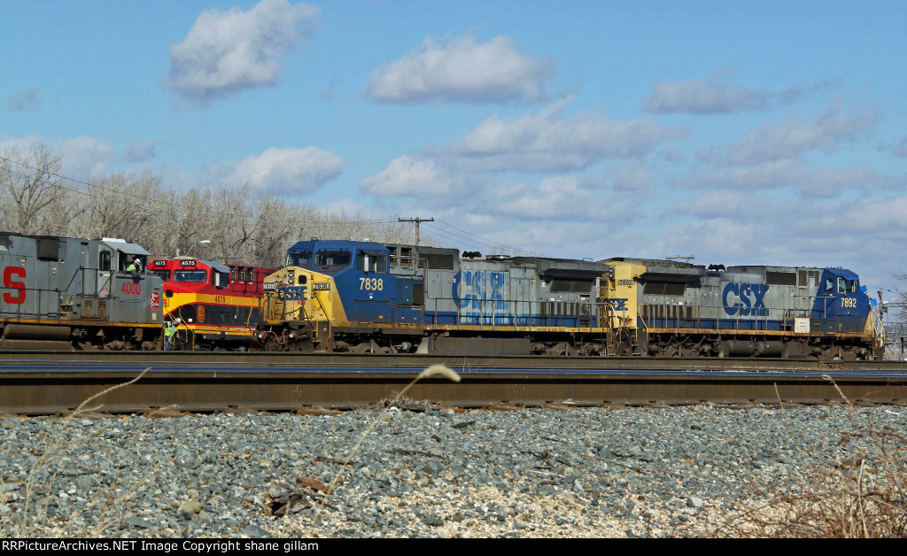 CSX 7838 Sits around the Kcs yard.